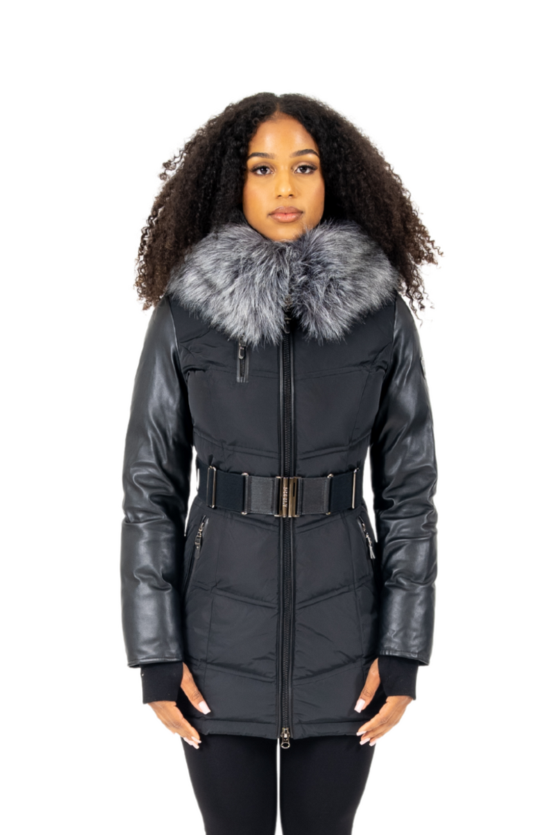 VICTORIA | Mat Silver Women's Vegan Faux Fur Puffer – Sicily Clothing